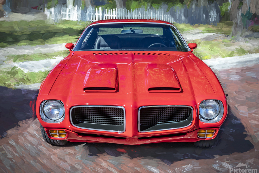 1970 Red Pontiac Firebird Ram Air Formula 400 X1 1 by Rich Franco Wall Art