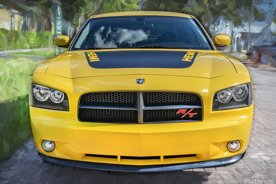 2006 Yellow Dodge Charger Daytona SRT X 4 by Rich Franco Wall Art
