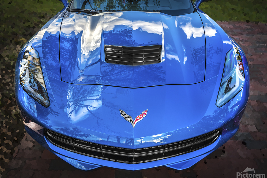 2014 Blue Chevrolet Corvette C7 X1 2 by Rich Franco Wall Art