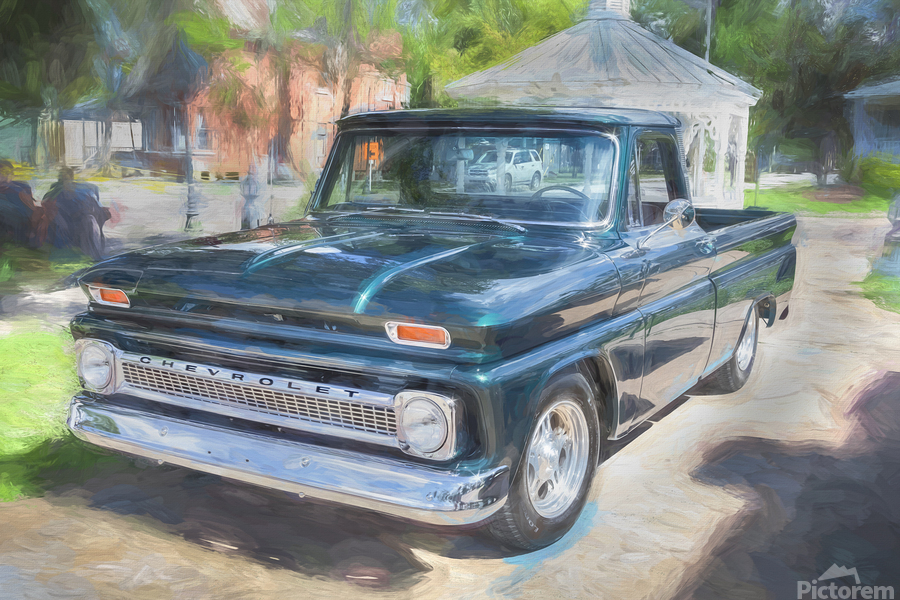1966 Chevrolet Custom C10 Pick Up Truck X1 4 by Rich Franco Wall Art