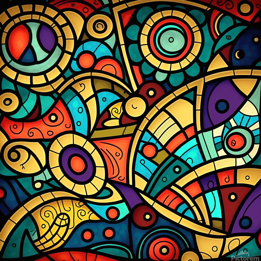 Bold stained glass by Karim Akil Bey Wall Art