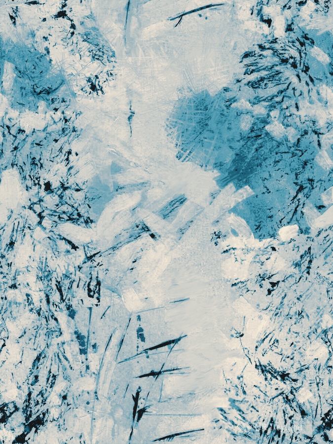 peacock aqua blue ink paint by CR Leyland Wall Art