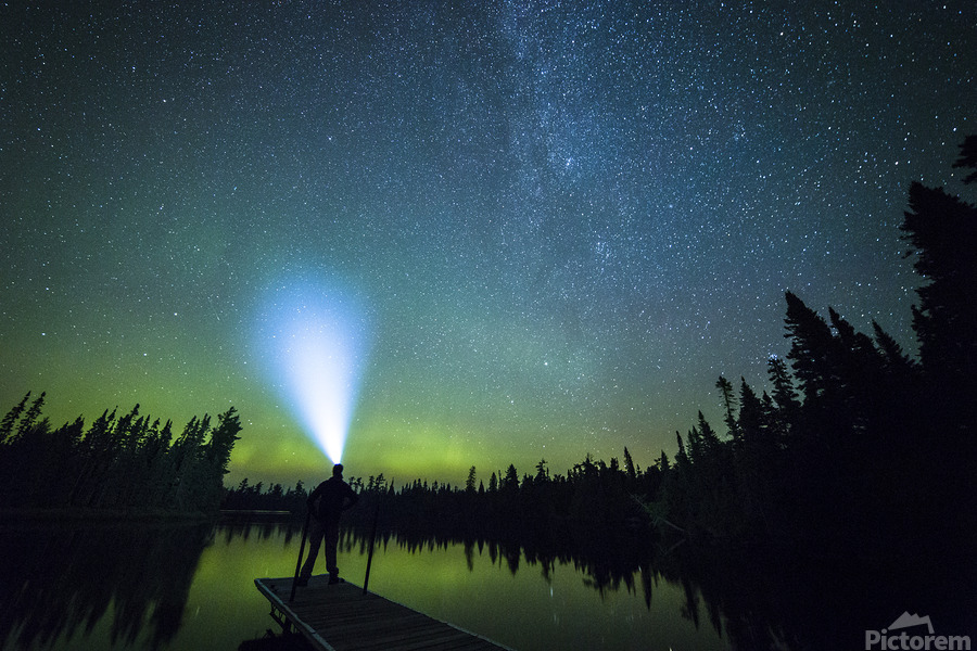 Northern Lights Over Boundary Waters Minnesota by Kelley McClure Wall Art