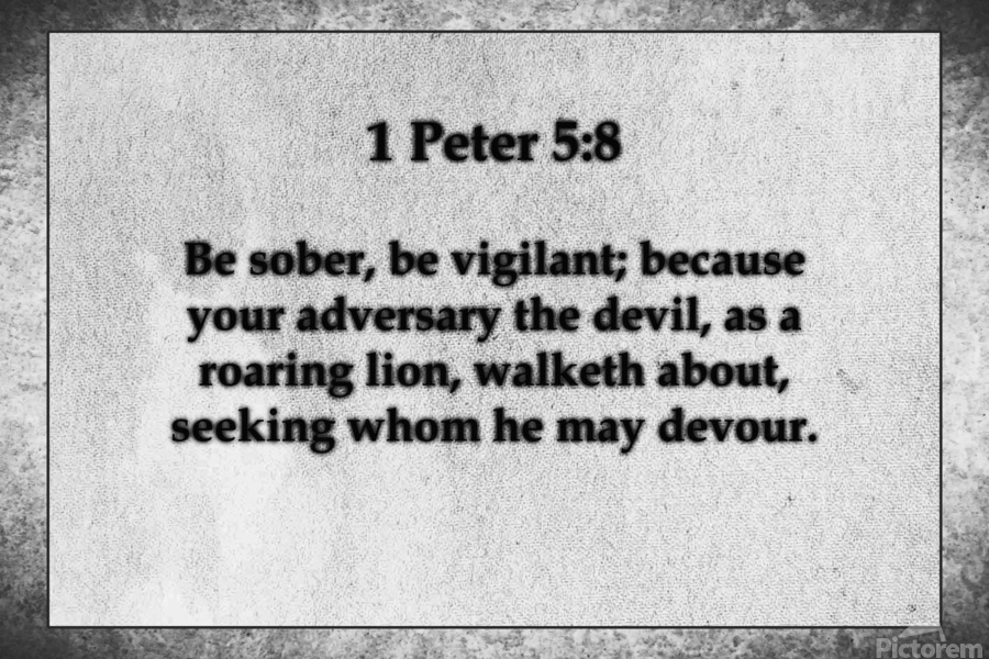 1 Peter 5 8 by Artistic Bible Wall Art