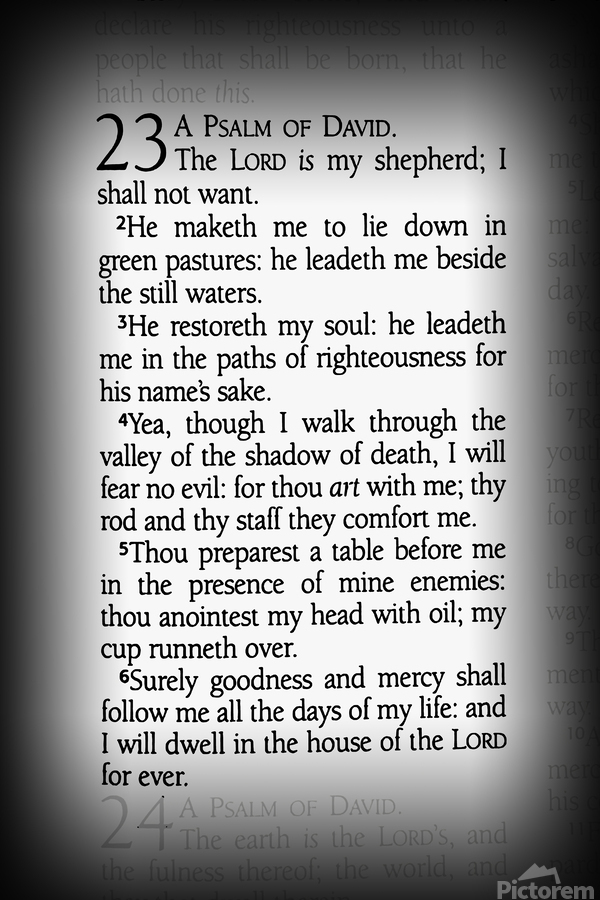 Psalm 23 - Artistic Bible Scriptures and Verses by Artistic Bible Wall Art