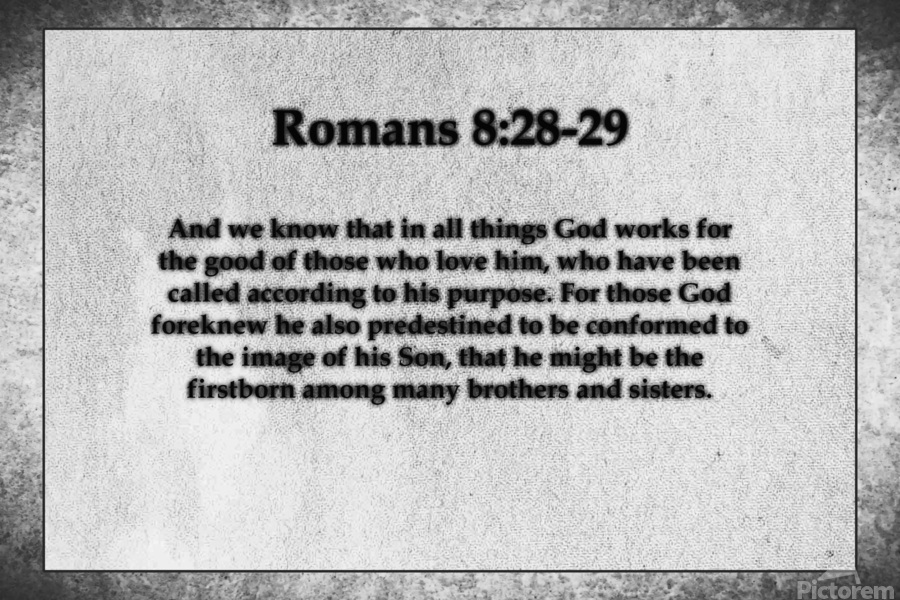 Romans 8:28-29 by Artistic Bible Wall Art