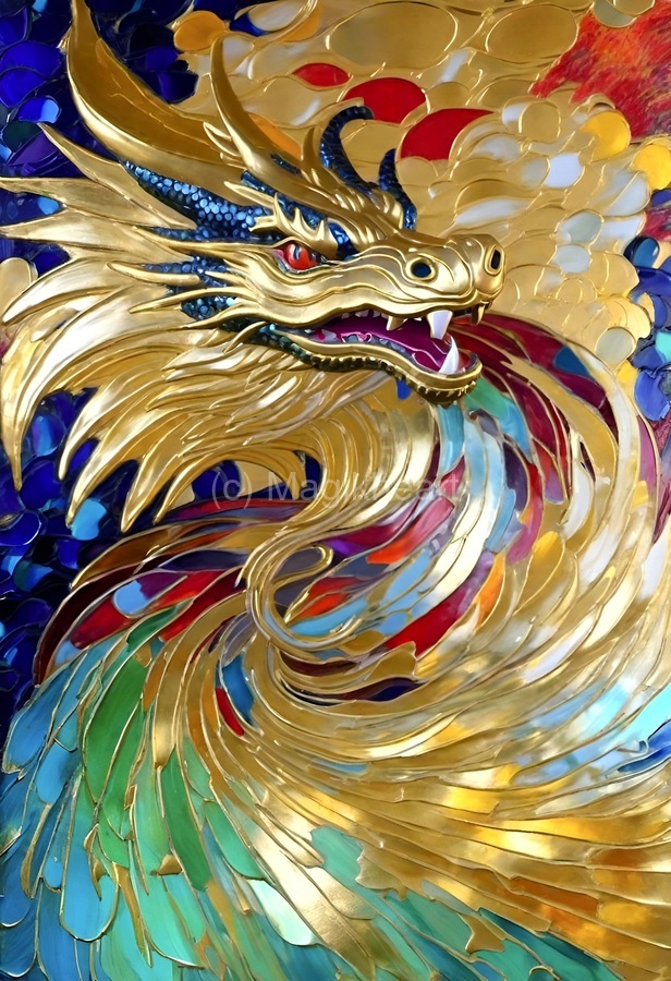 The Color Splash Dragon by Magikheart Wall Art