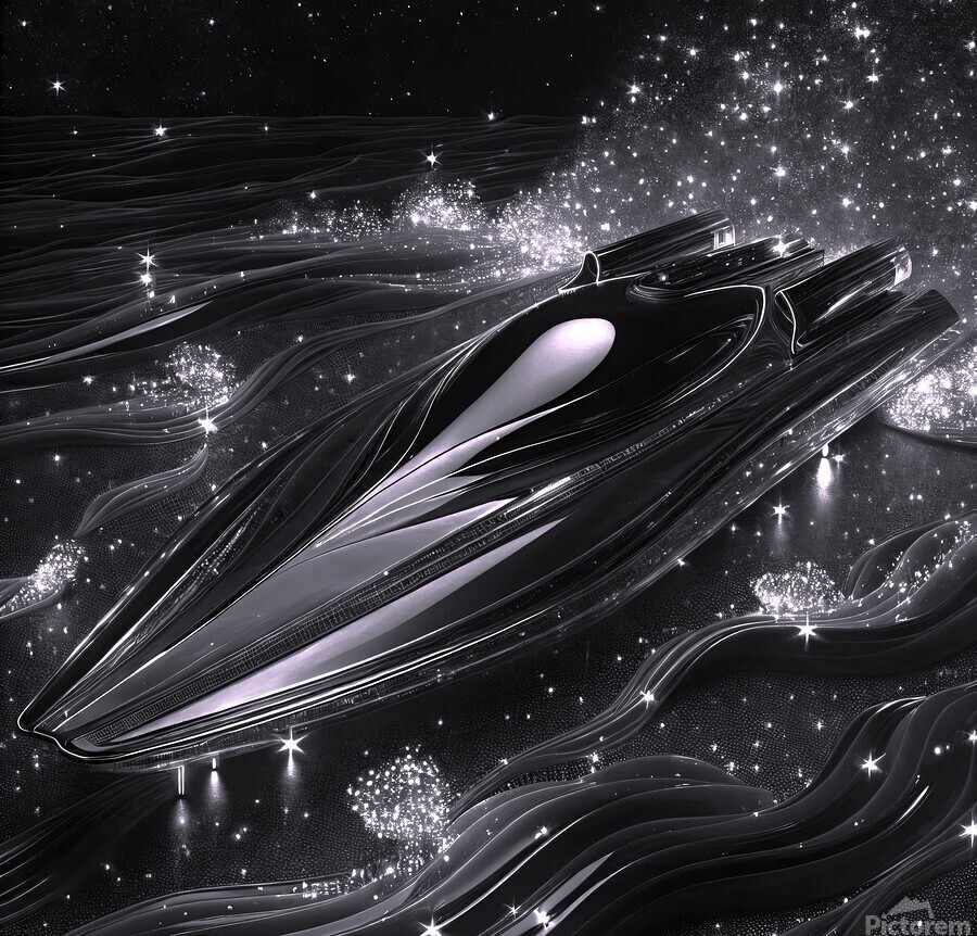 Star Wave Cruiser BW by Byron Johnson Wall Art