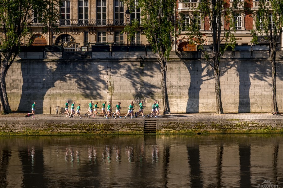Running Along the Seine by Jean Farrell Wall Art