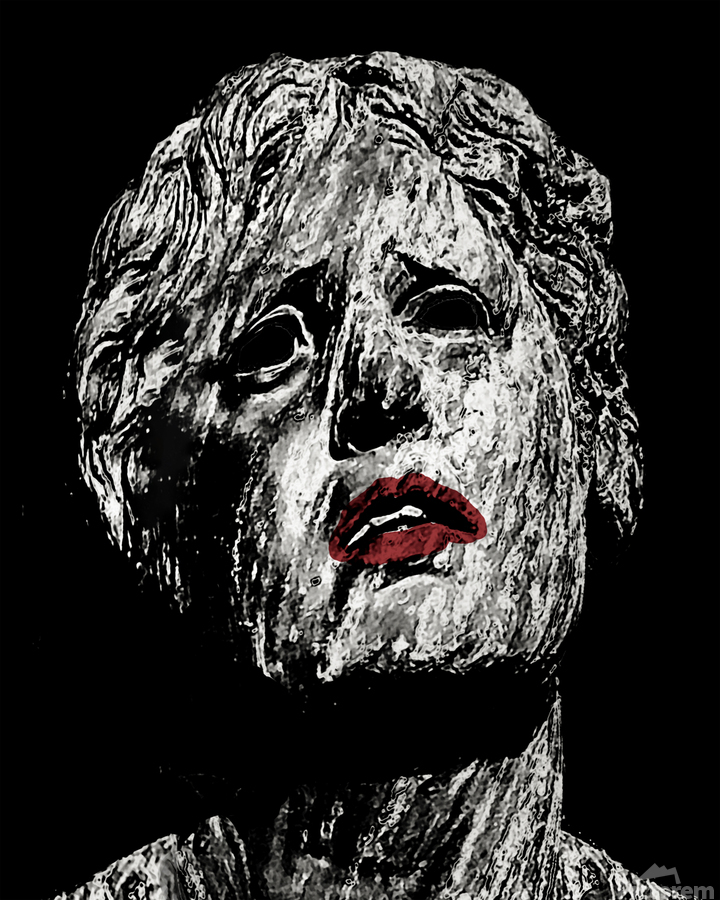 Creepy Head Sculpture Artwork by Daniel Ferreia Leites Ciccarino Wall Art