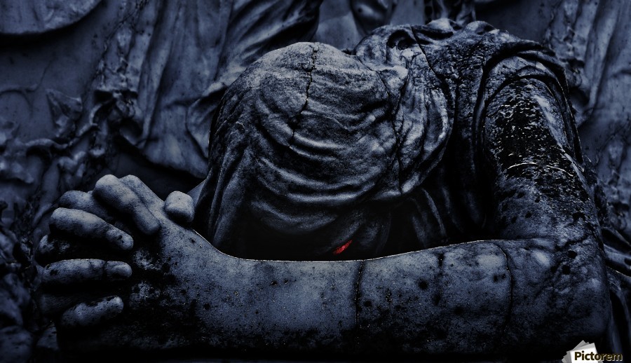 Fallen Angel Praying Close Up by Daniel Ferreia Leites Ciccarino Wall Art