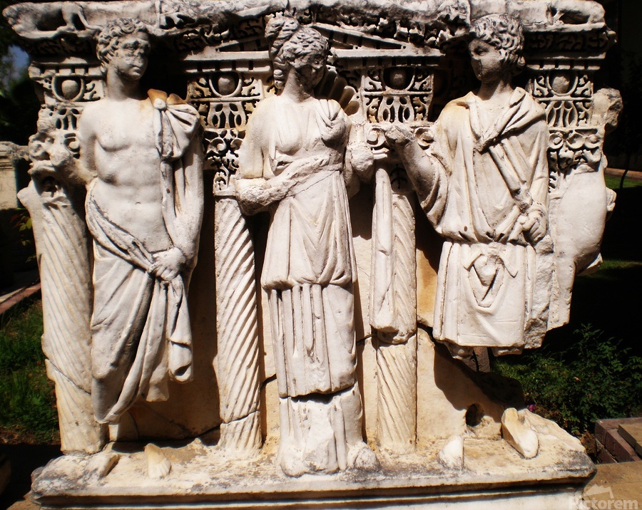 Ancient relief engravings sculptures in the pavilion of the Historical ...