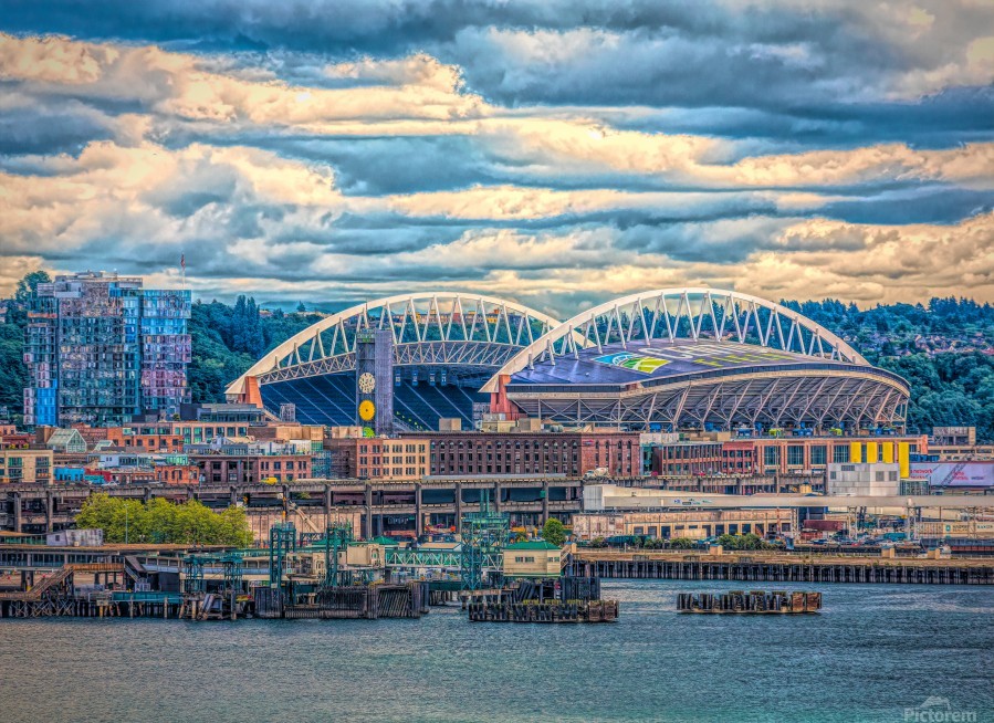 Century Link Field by Darryl Brooks Wall Art