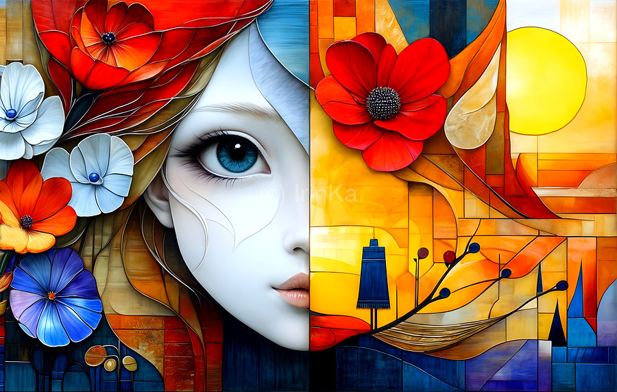Patchwork quilt by IrinKa Wall Art