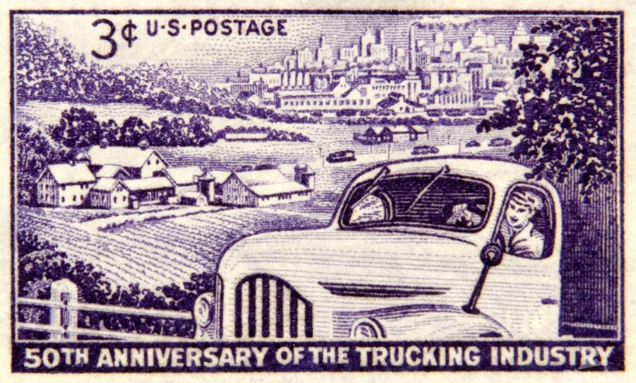 Trucking Industry Stamp by David Pinter Wall Art
