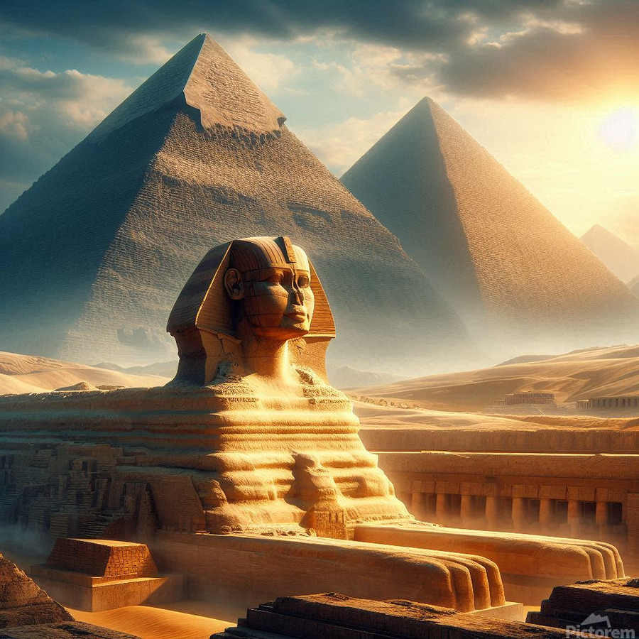 realistic depiction of the Egyptian pyramids by Art Accent Gallery Wall Art