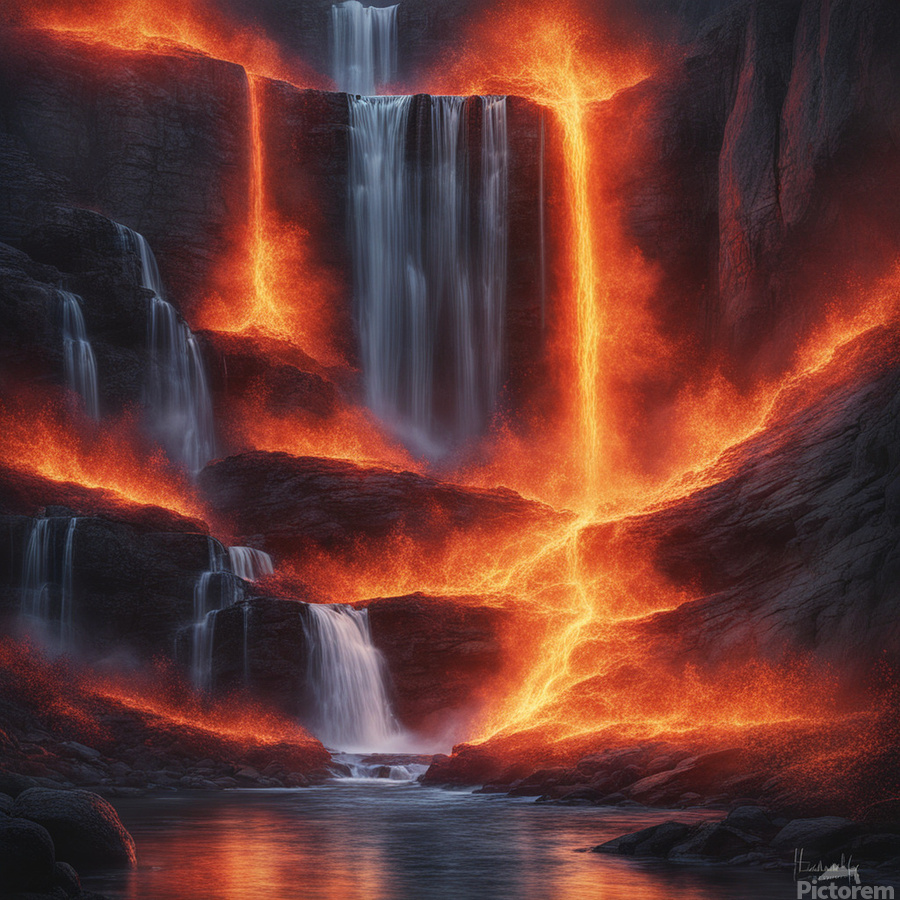 Teardrop Fire Waterfall by CouplesTravels Wall Art