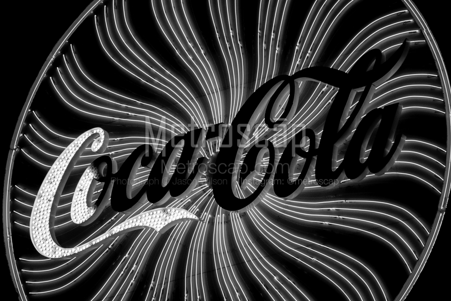 coca cola sign horizontal 1946 Cola 13k by Black And White Wall Art