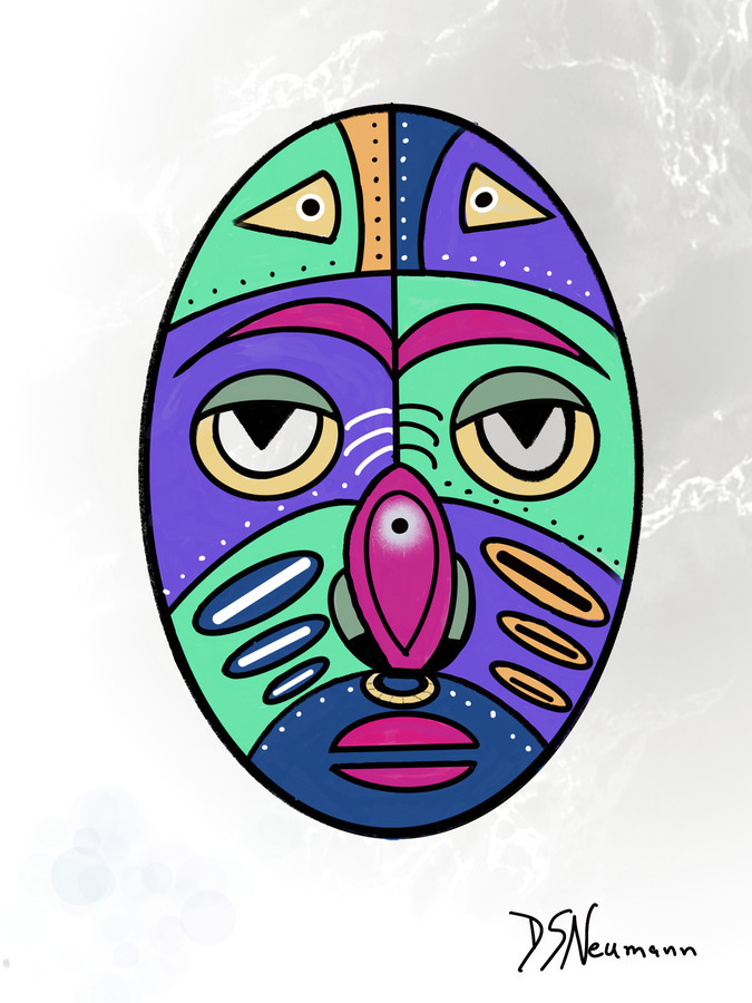 Simple Mask.on marble background by Dorothea Neumann Wall Art