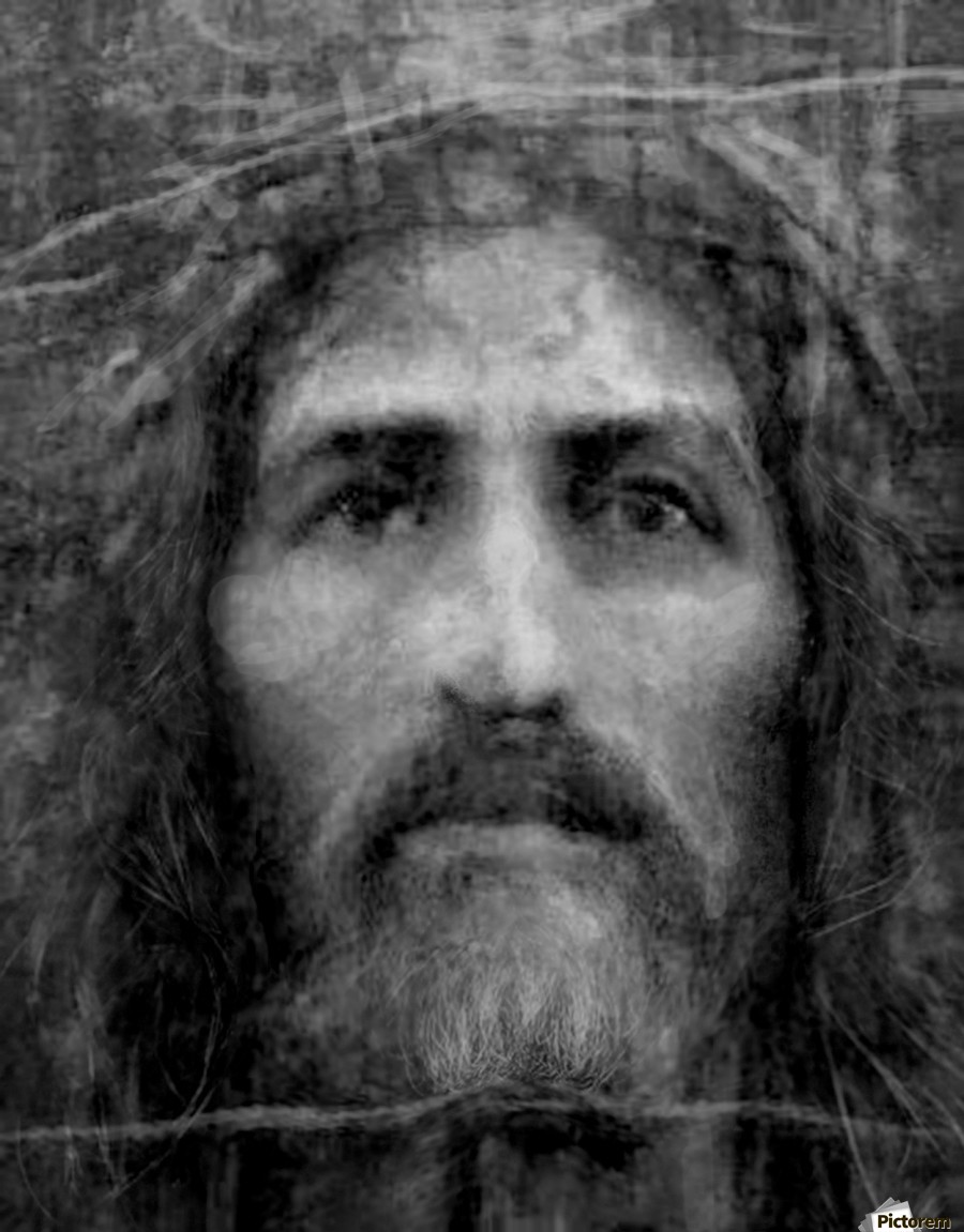 Christ face reconstruction black and white by ArtofCaelia Wall Art