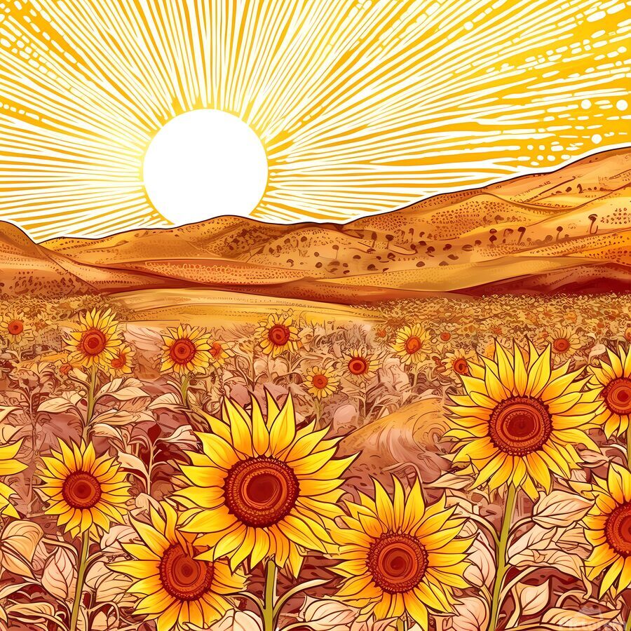 Sunflower Garden by Win Hardy Wall Art