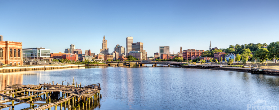 Providence Skyline From Point Street Bridge by Andrew Pacheco Wall Art