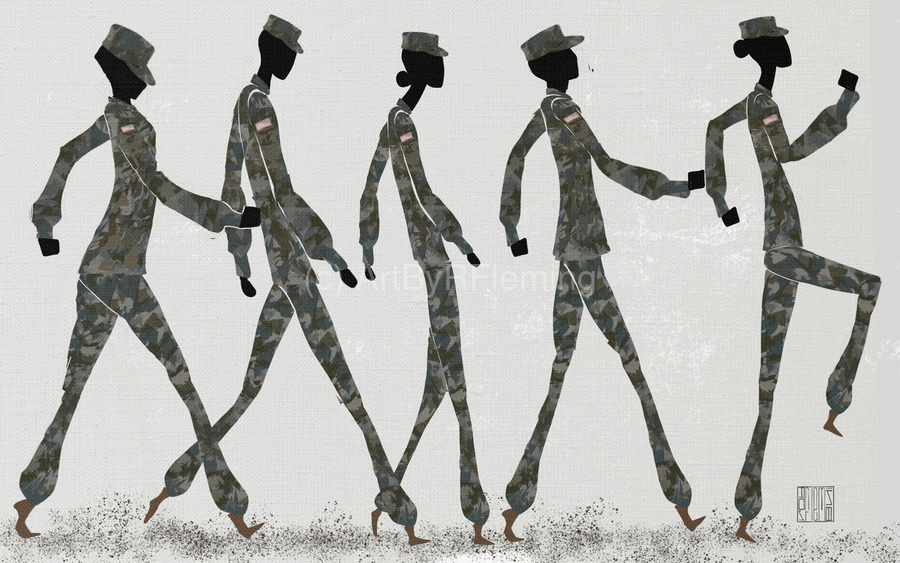 The March - Army by ArtByRFleming Wall Art