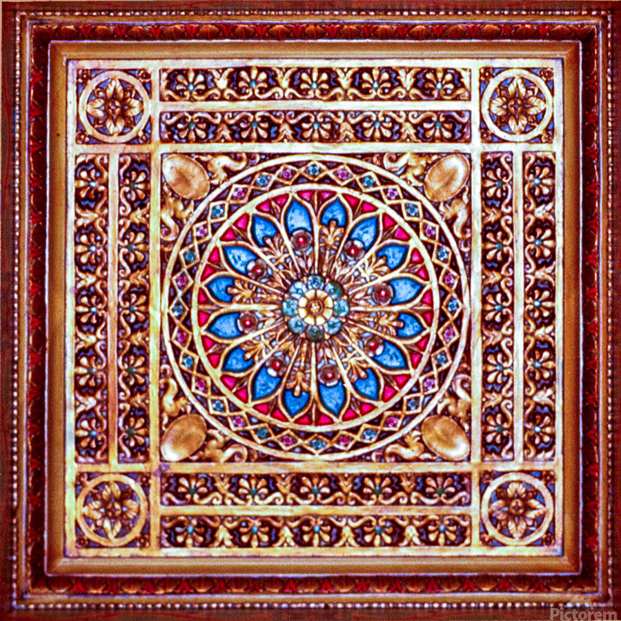 Masonic Temple Detroit Ceiling by Laszlo Regos Wall Art