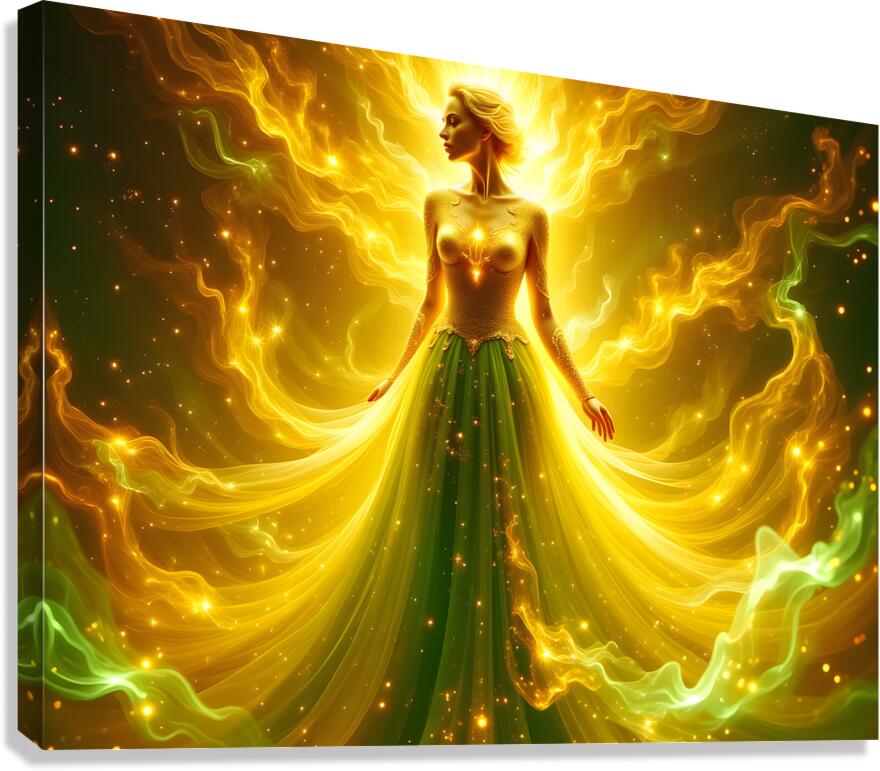 Divine Feminine Goddess Golden Light Radiance Art by David Enders Wall Art