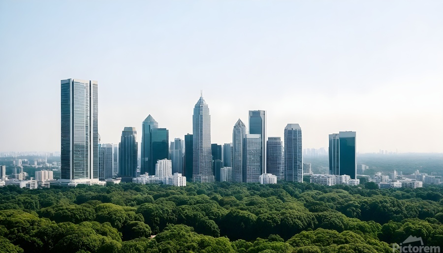 A modern city skyline with tall skyscrapers and h by Gabriela Ghita ...