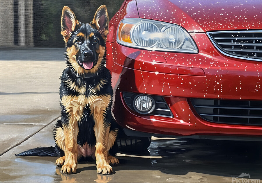 Clean German Shepherd Puppy After Successful Car Wash by Puppy Prints ...