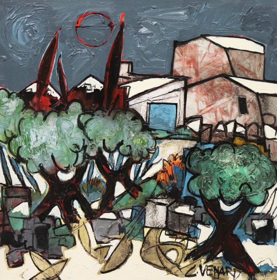 The mazet In The Olive Trees by Vango Art Gallery Wall Art