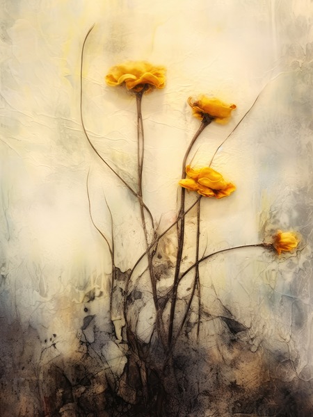 Encaustic Flowers by SykArt Designs Wall Art