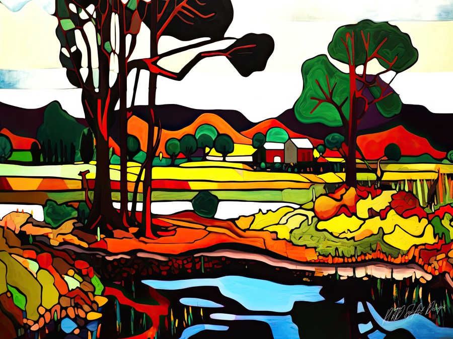 Countryside Scenery by SykArt Designs Wall Art