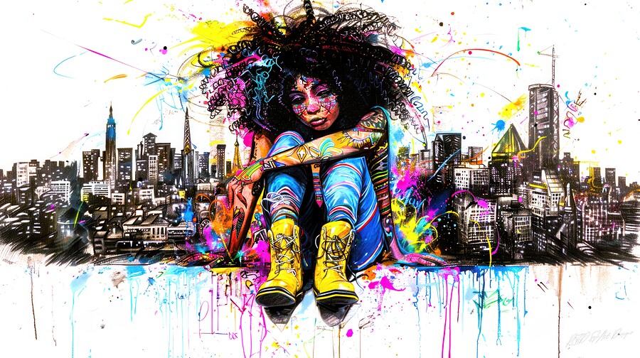 Little Miss Dynamite - Urban Air by SykArt Designs Wall Art