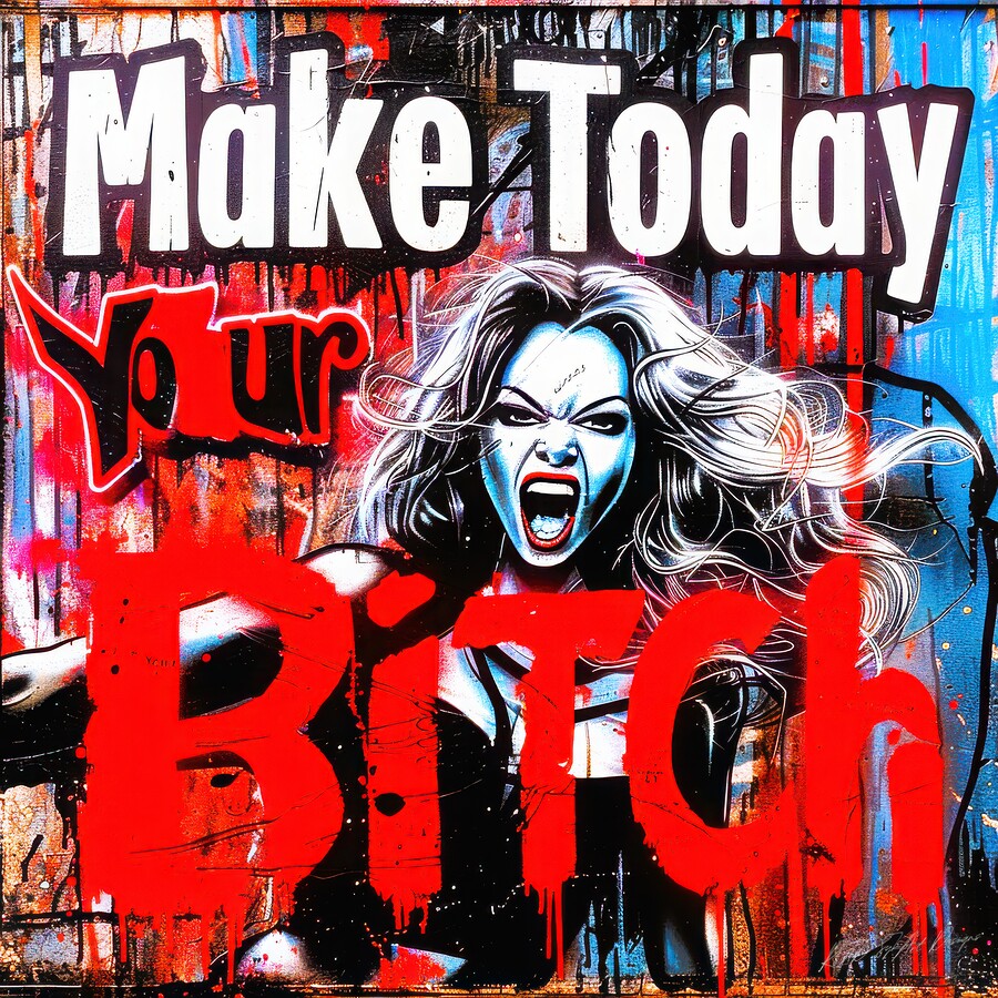 Make Today Your Bitch 2 - Slay Today by SykArt Designs Wall Art