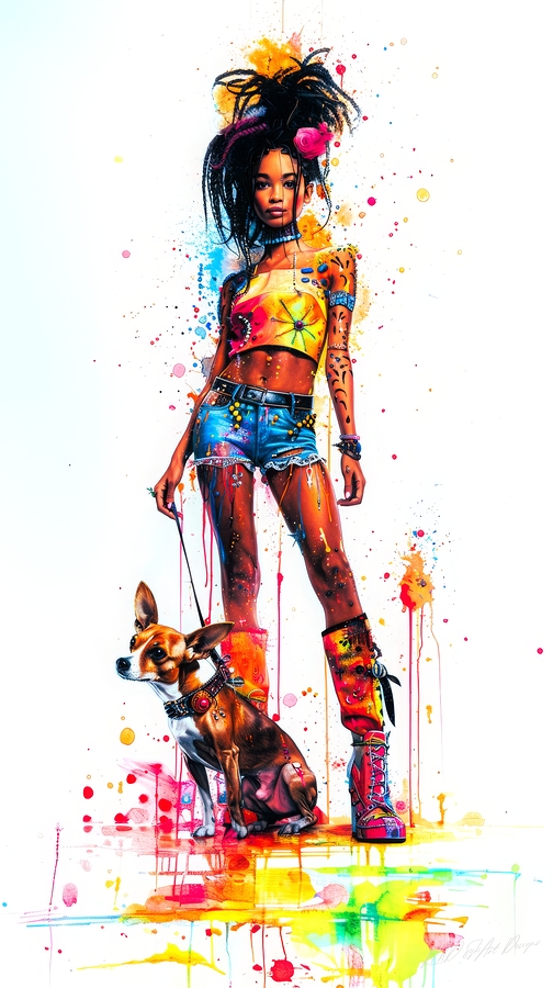 Model Pets - Dynamic Pose by SykArt Designs Wall Art