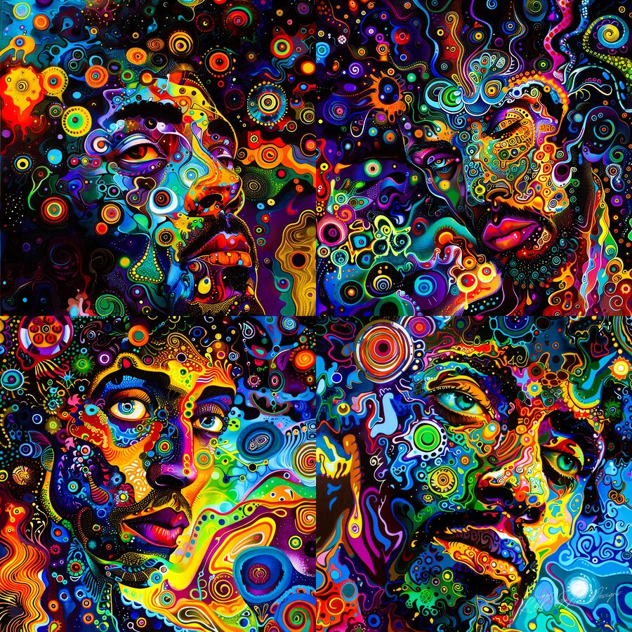 Spaced And Time - Psychedelic by SykArt Designs Wall Art