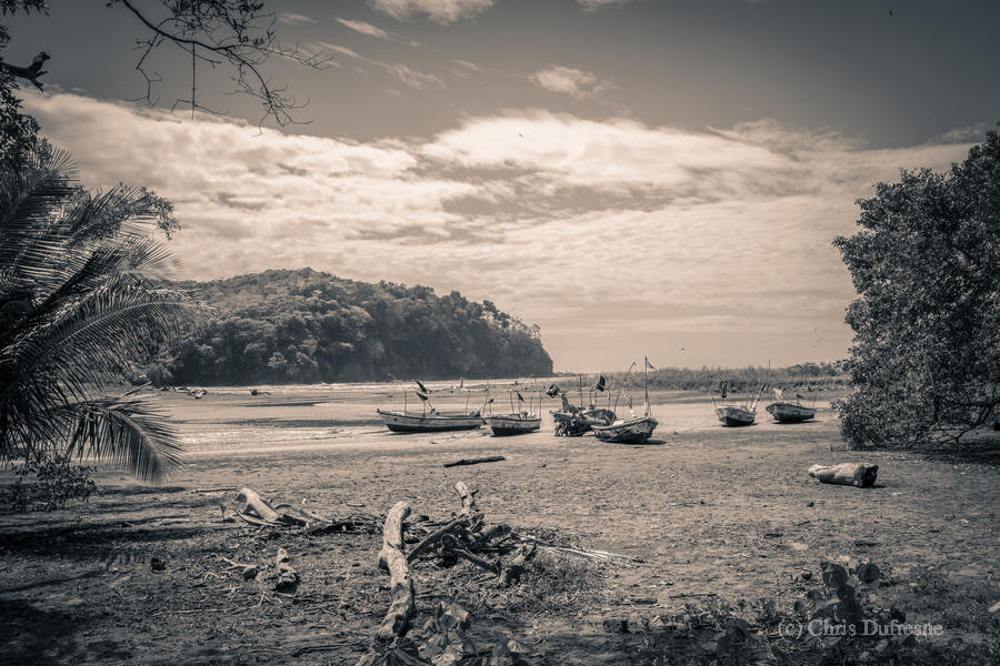 Costa Rican Fishing Boats Vintage by Chris Dufresne Wall Art