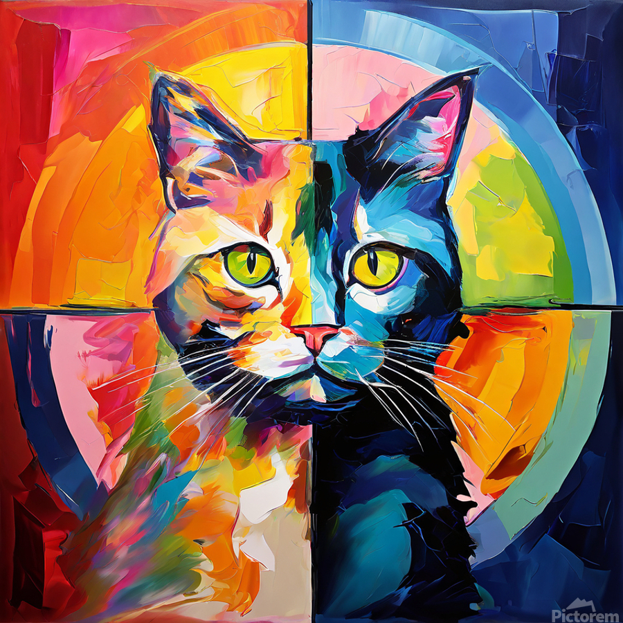 Radiant Cat Projection: A Kaleidoscope of Color and Expression by ...