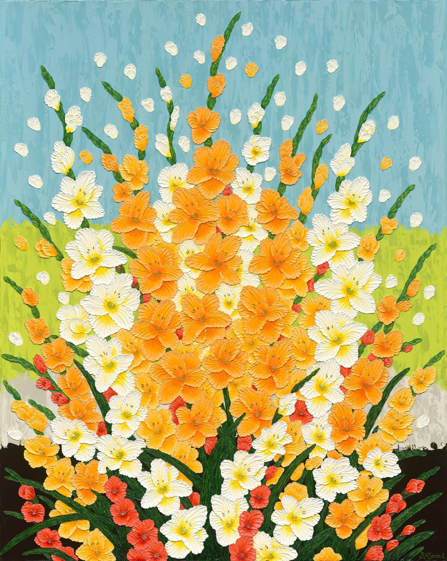 Gladiolas by Barbara K Spraul Wall Art