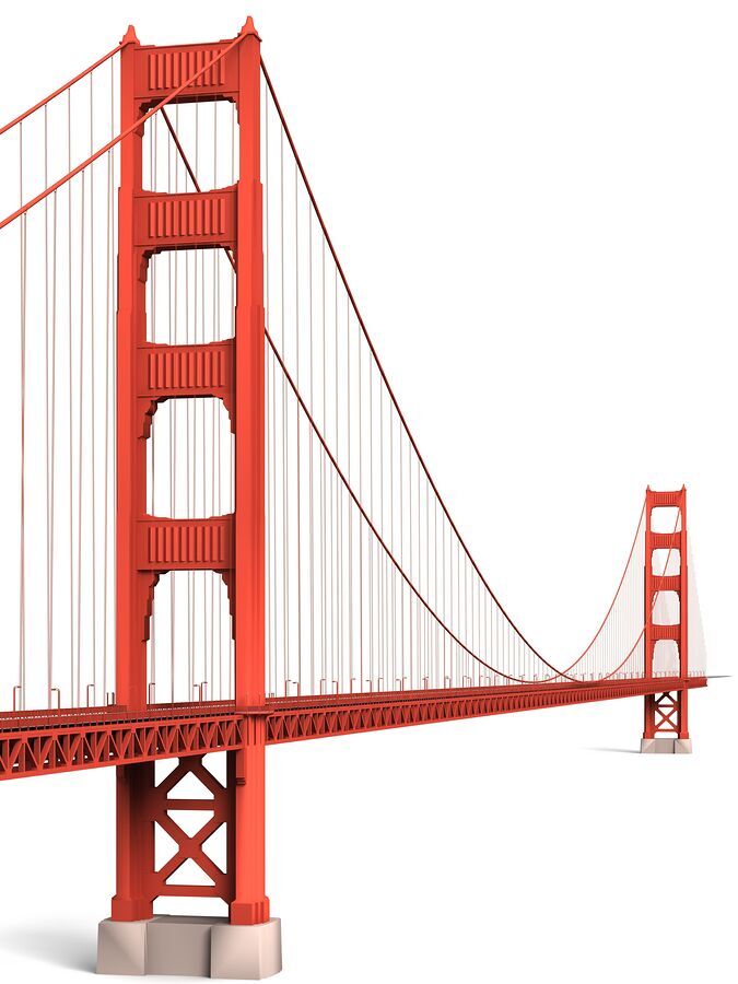 golden gate bridge bridge landmark by Danendart Wall Art