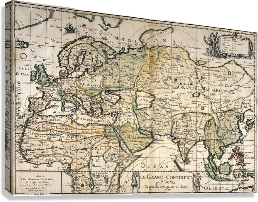 tartaria empire vintage world map by Danendart Wall Art