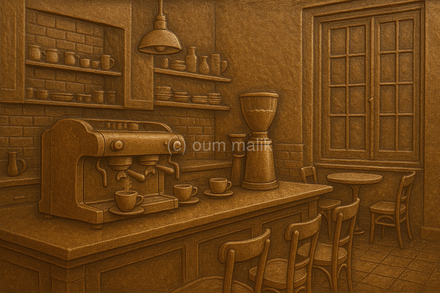 The Bronze Cafe by oum malik Wall Art