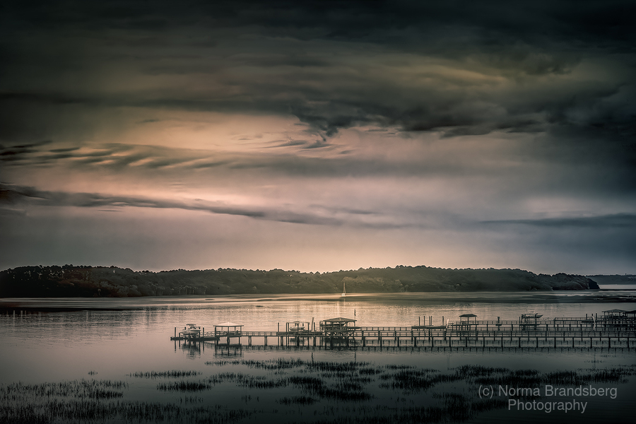 Lowcountry Docks at Sunset by Norma Brandsberg Photography Wall Art