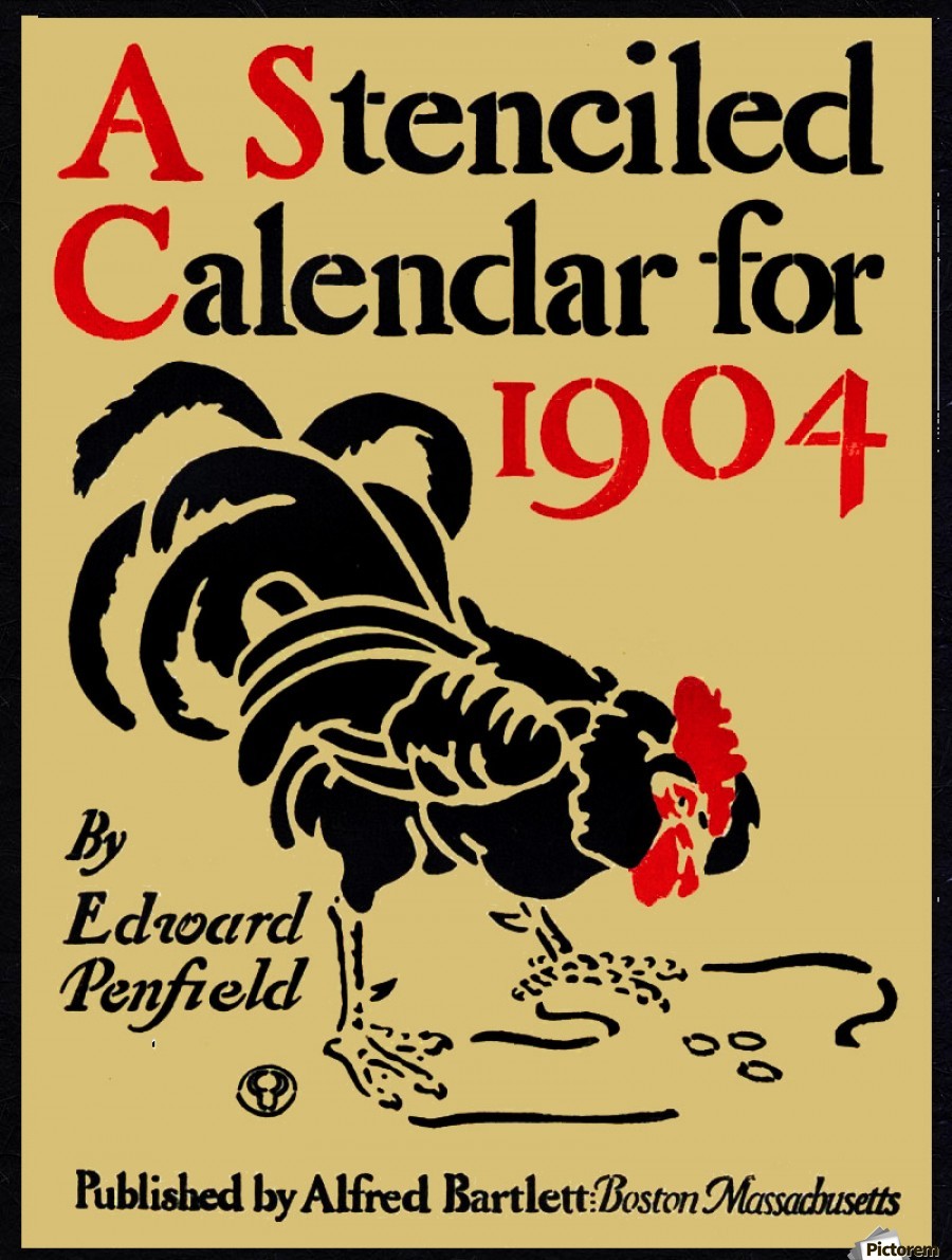A stenciled calendar for 1904 by VINTAGE POSTER Wall Art