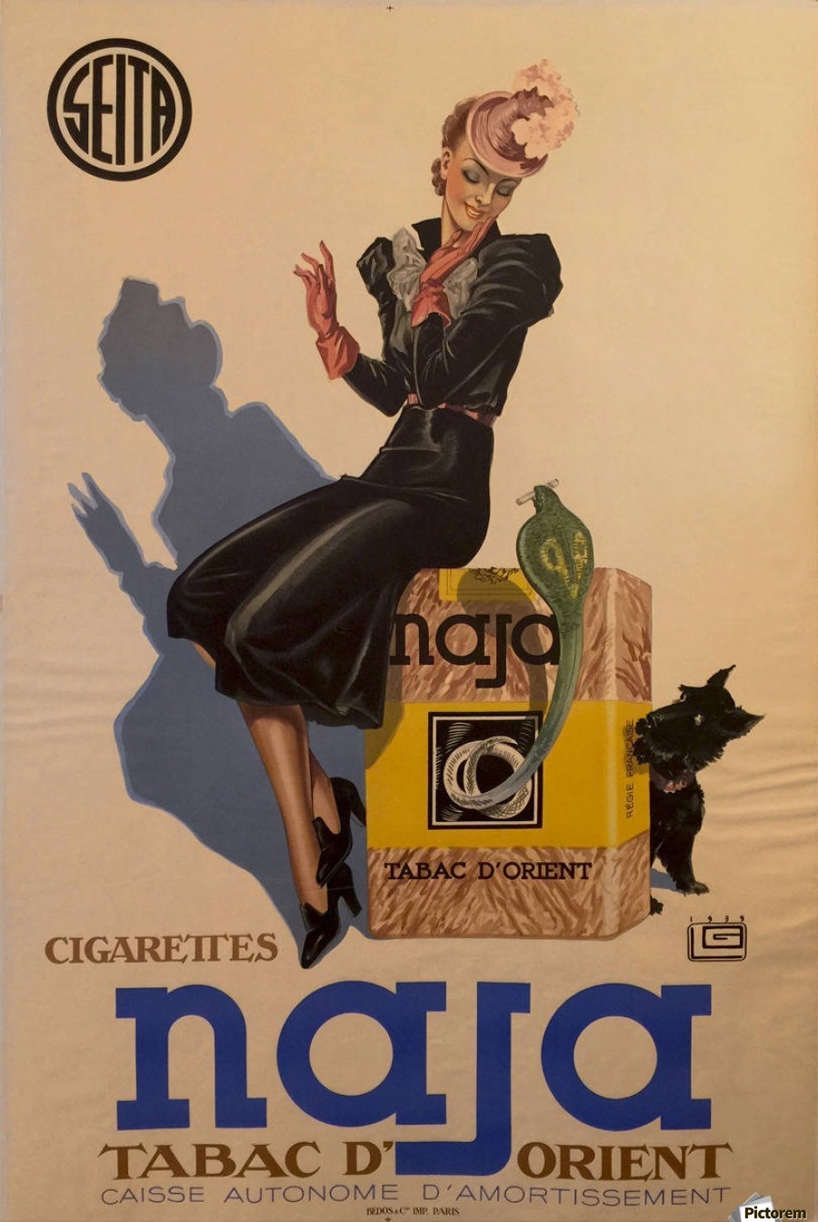 Advertisement Poster for Naja by Lelong 1939 by VINTAGE POSTER Wall Art