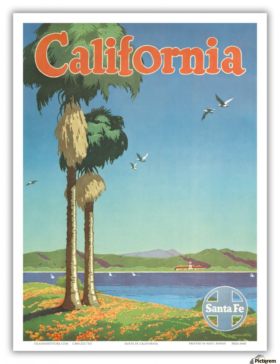 California Santa Fe Poster by VINTAGE POSTER Wall Art