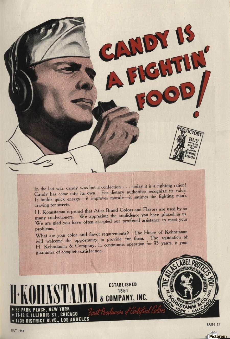 Candy is a fighting food by VINTAGE POSTER Wall Art