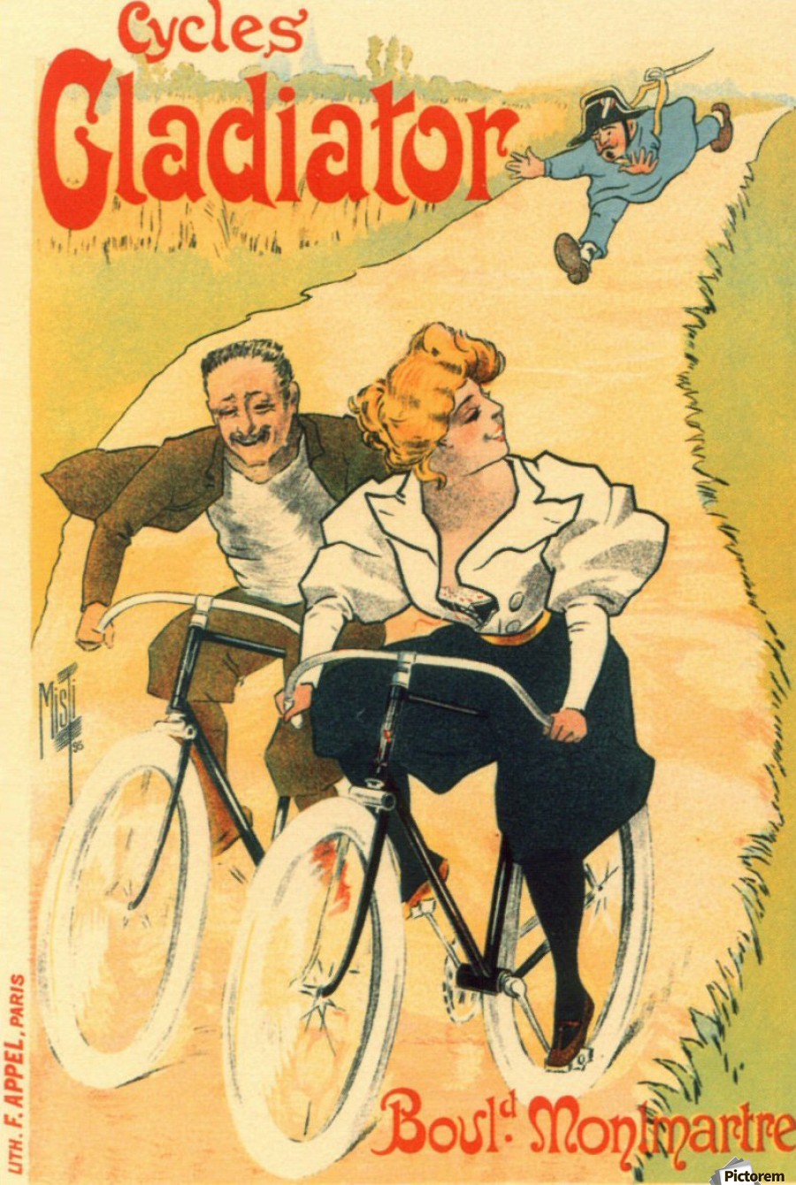 Cycles Gladiator poster in 1897 par VINTAGE POSTER